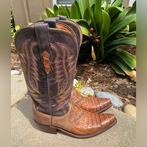 Lucchese | Shoes | Lucchese Womens Crocodile Caiman Skin Cowboy Boots ...